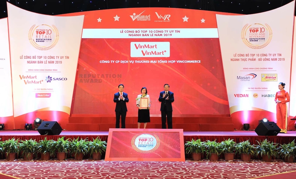 VinComerce tiếp tục dẫn đầu Top 10 Công ty uy tín ngành Bán lẻ năm 2019